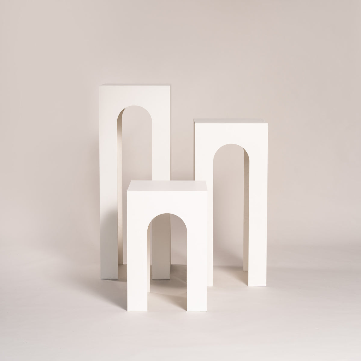 Arch Cut Out Plinths in White (Set of 3) – House of Harvey Co.