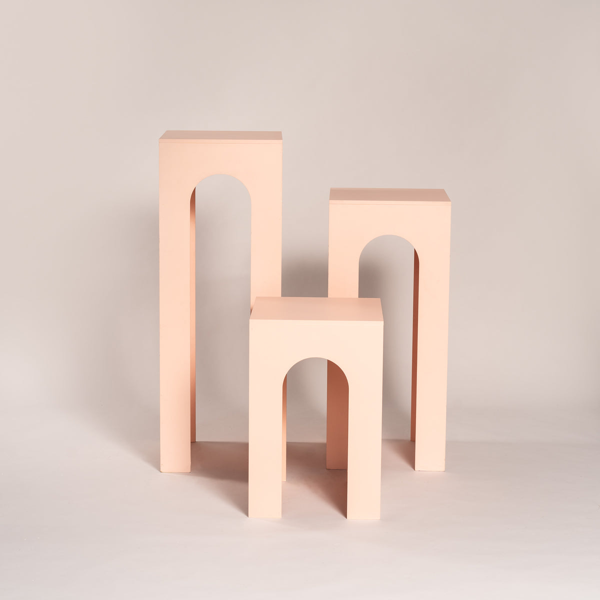 Arch Cut Out Plinths in Peach (Set of 3) – House of Harvey Co.