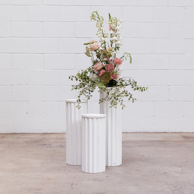 Ripple Plinths in White (Set of 3) – House of Harvey Co.